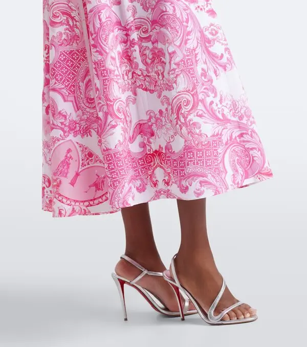 Camilla Embellished Floral Cotton Midi Dress