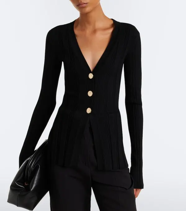 Sportmax Ribbed-knit Cardigan - Black