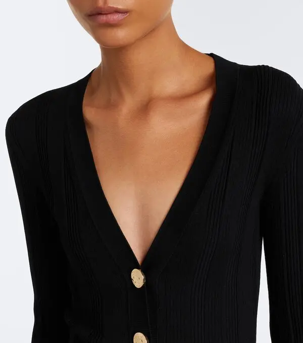 Sportmax Ribbed-knit Cardigan - Black