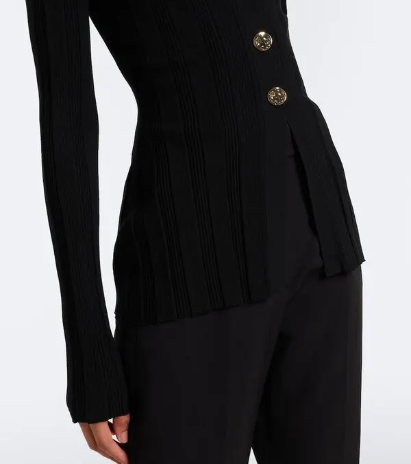 Sportmax Ribbed-knit Cardigan - Black