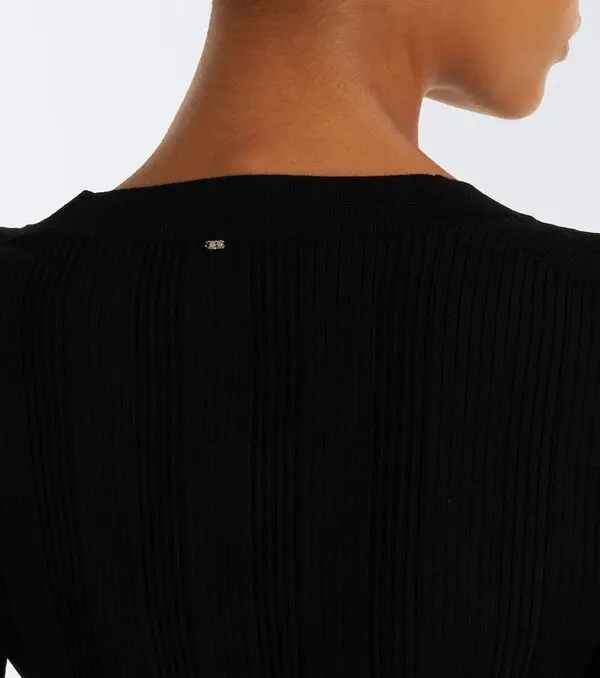 Sportmax Ribbed-knit Cardigan - Black