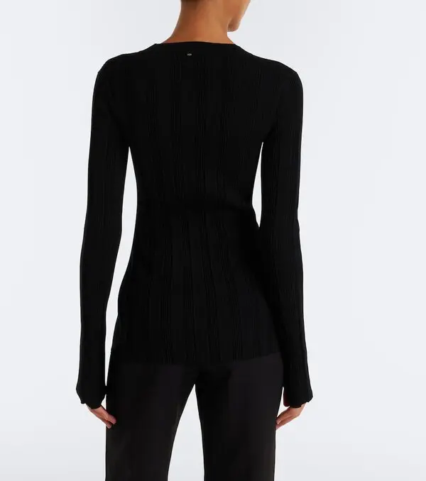 Sportmax Ribbed-knit Cardigan - Black