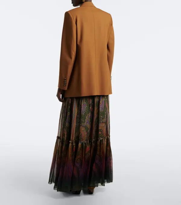 Etro Paisley Silk Tiered Maxi Skirt