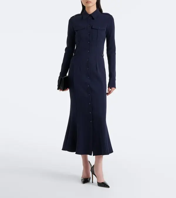 MUGLER Wool-blend Shirt Dress