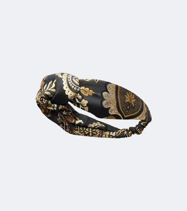 Etro Knotted Jacquard Headband - Black