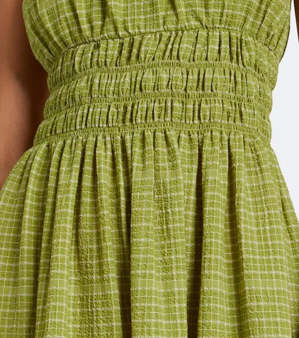 Asceno Verona Checked Cotton Midi Dress