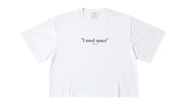 Off-White Off Thick Need Space Crop Tee Shirt
