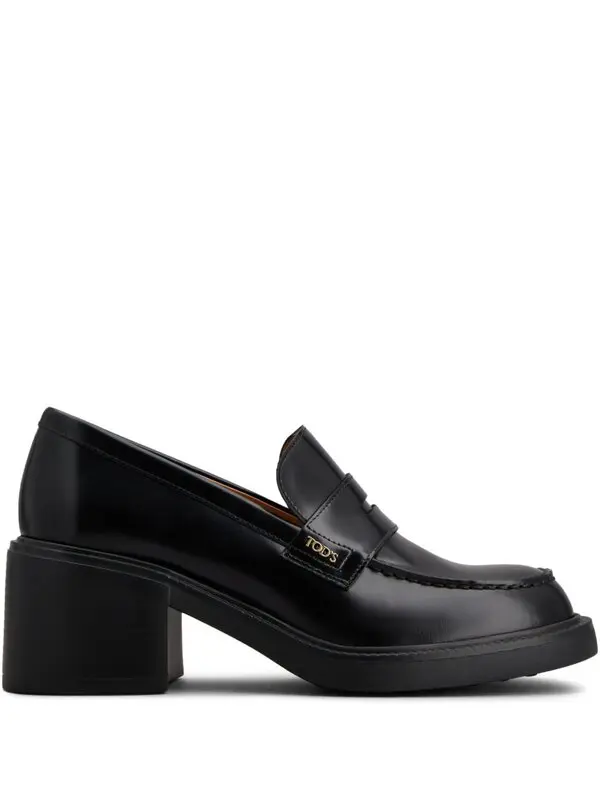 TOD'S Leather Block Heel Loafers - Multicolor