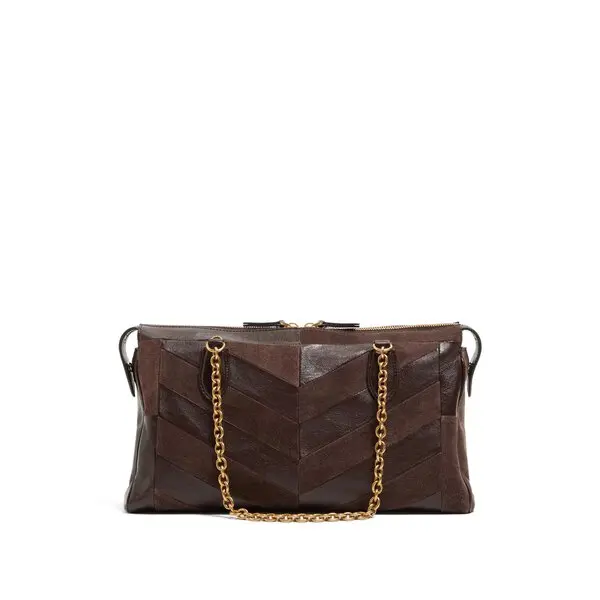 Valentino Garavani Panthea Patchwork Shoulder Bag - Brown