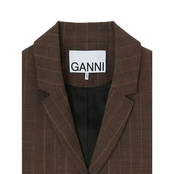 GANNI Wool Pinstripe Blazer
