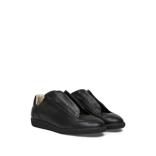 MAISON MARGIELA Leather Slip-on Sneakers - Black