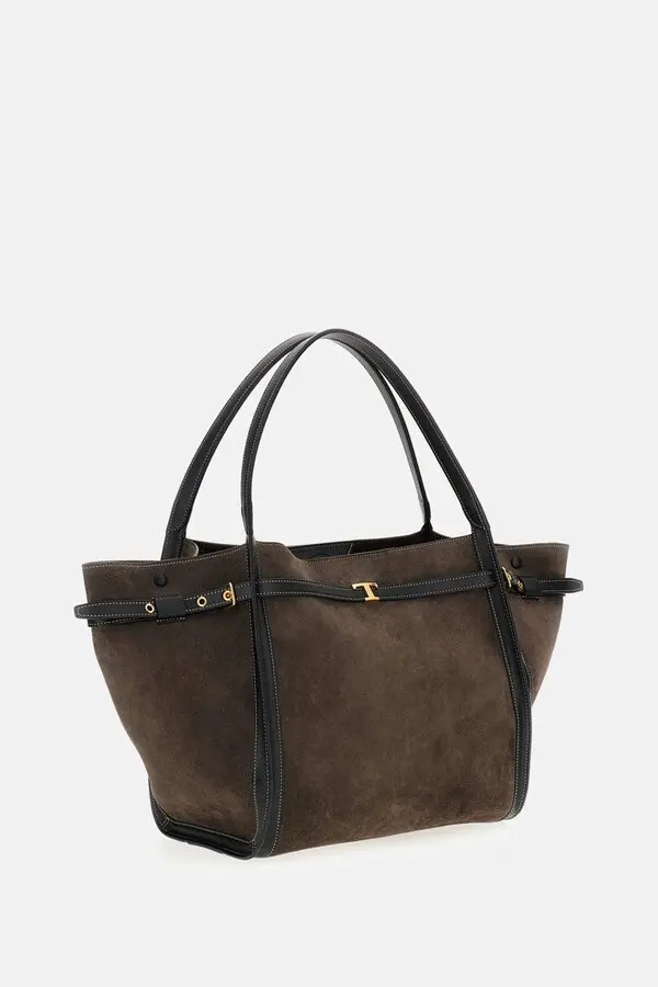 TOD'S Tim Shopping Medium Suede Bag - Multicolor
