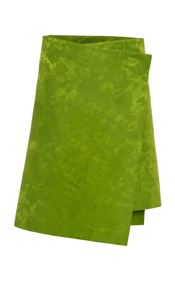 Magda Butrym Wrap-front Linen-silk Midi Skirt