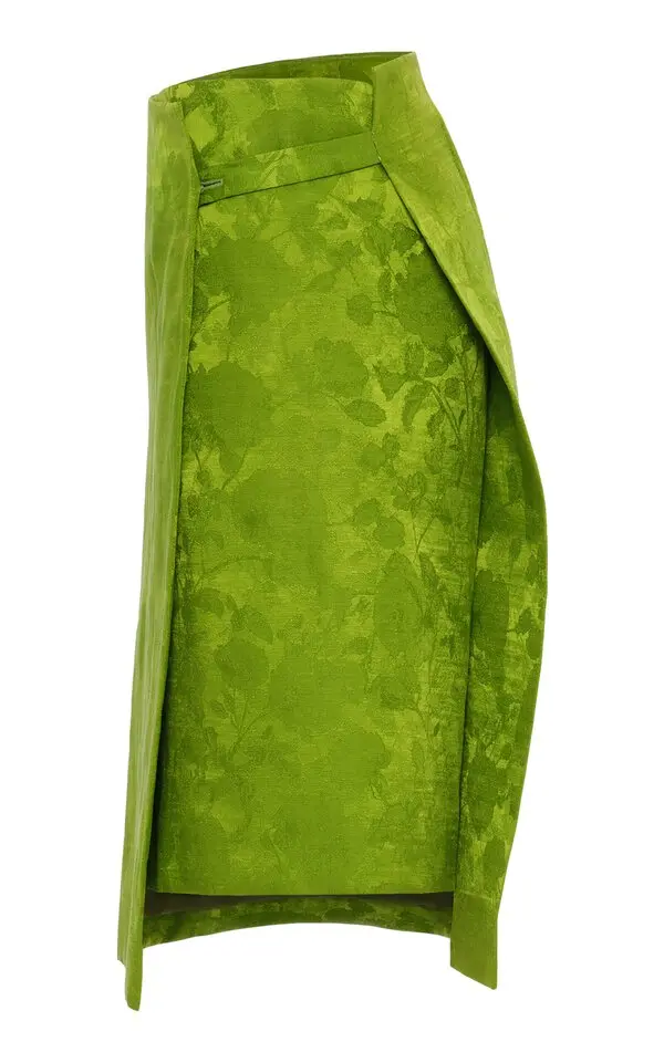 Magda Butrym Wrap-front Linen-silk Midi Skirt