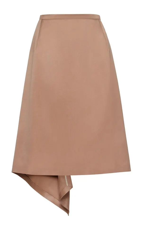 Magda Butrym Asymmetric Cotton-silk Midi Skirt - Light Pink