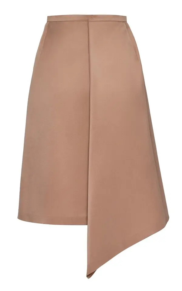 Magda Butrym Asymmetric Cotton-silk Midi Skirt