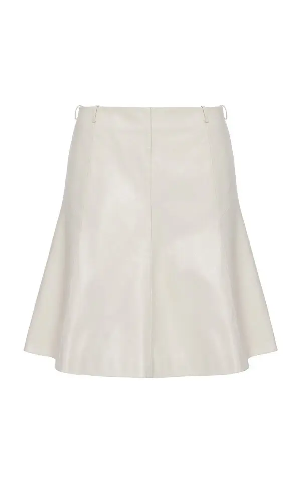 Magda Butrym Mid-rise Leather Knee-length Skirt - Ivory