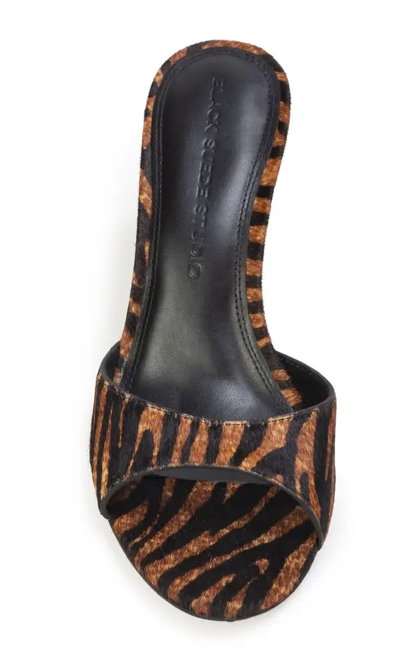 BLACK SUEDE STUDIO Freddie Zebra Pony Hair Mules