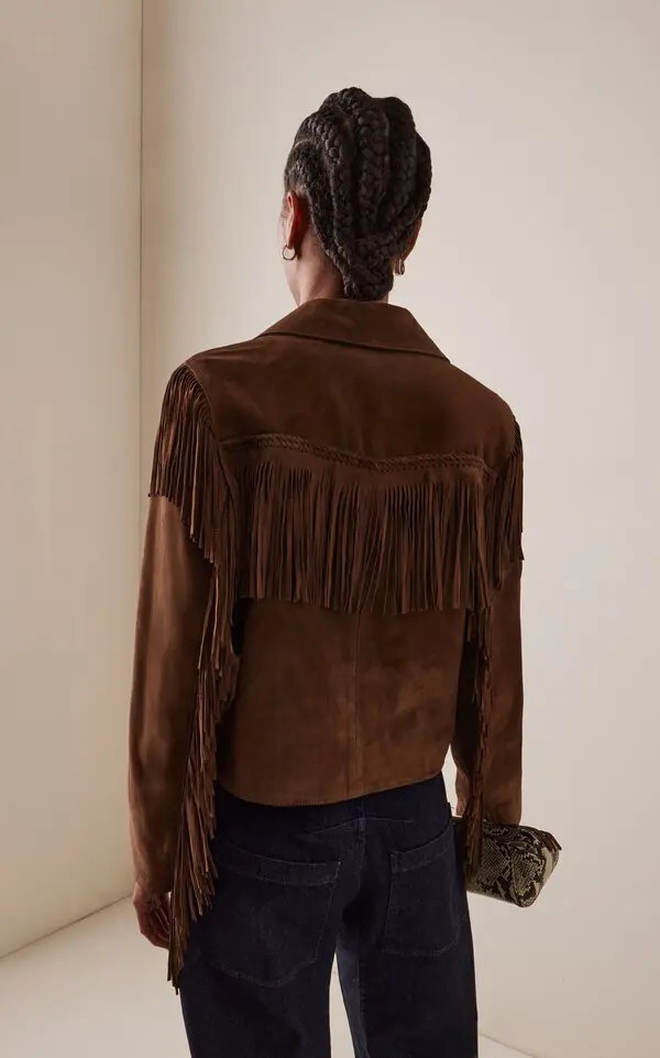 NILI LOTAN Eloi Fringed Suede Jacket