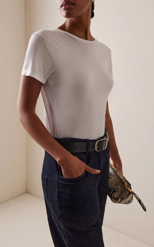 NILI LOTAN Lana Crewneck Cotton T-shirt