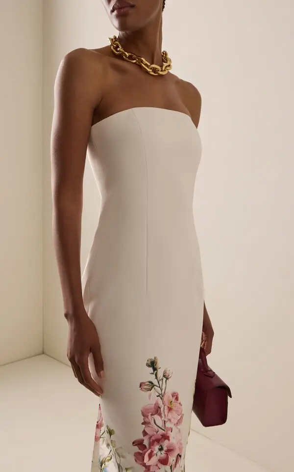 LEO LIN Exclusive Rayna Embroidered Satin Maxi Dress