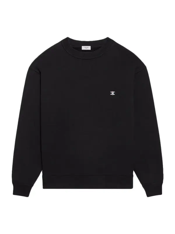Celine Cotton Fleece Sweatshirt - Black