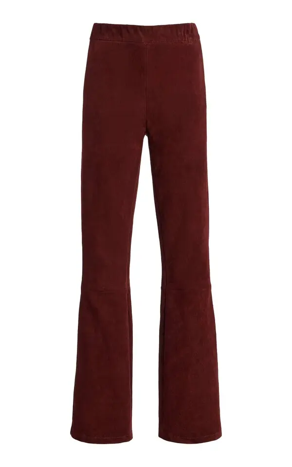 ARMA River Suede Bootcut Pants - Burgundy