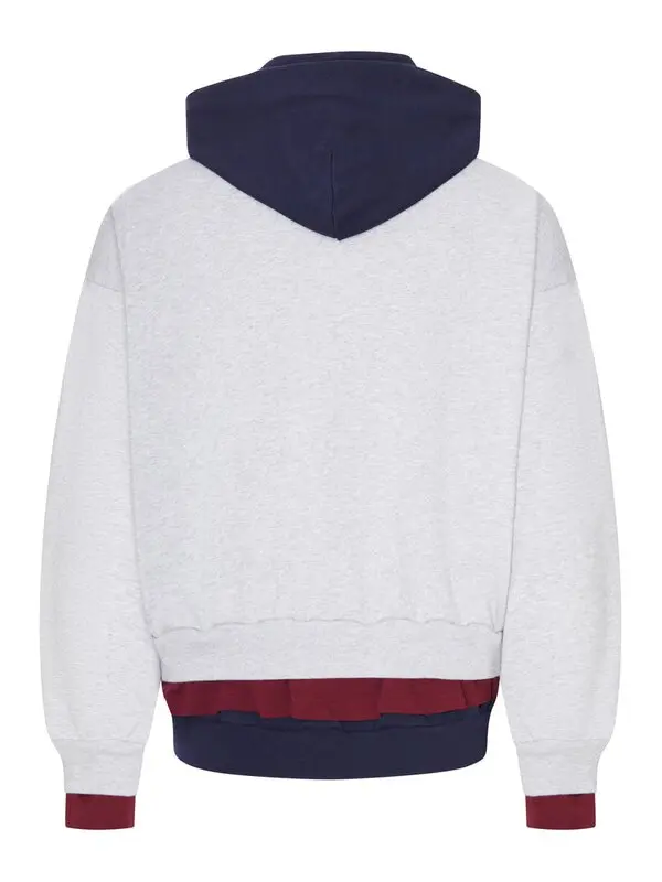Balenciaga Layered Dry Molleton Hoodie With Frayed Lettering