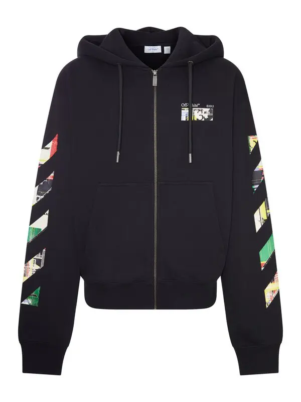 Off-White Industrial Arrow Zip-up Hoodie - Black