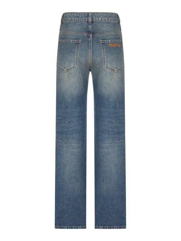 Miu Miu Five Pocket Straight Leg Jeans - Blue