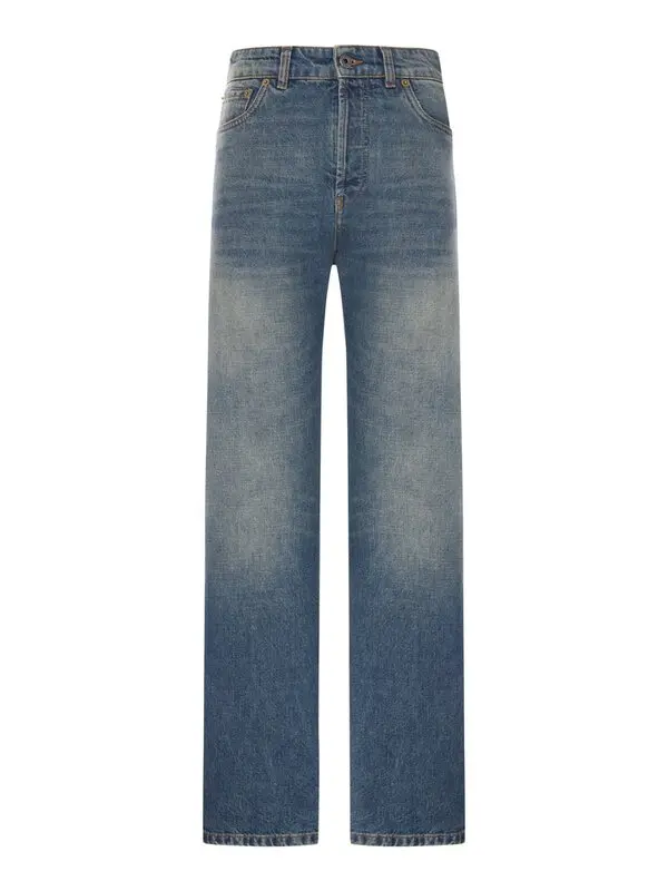 Miu Miu Five Pocket Straight Leg Jeans - Blue