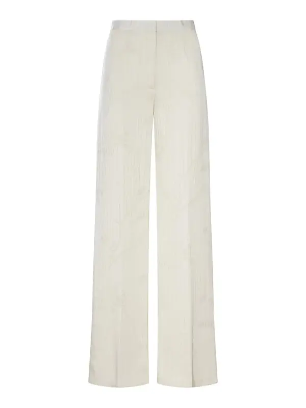 FORTE_FORTE Wide-leg Jacquard Trousers - Cream