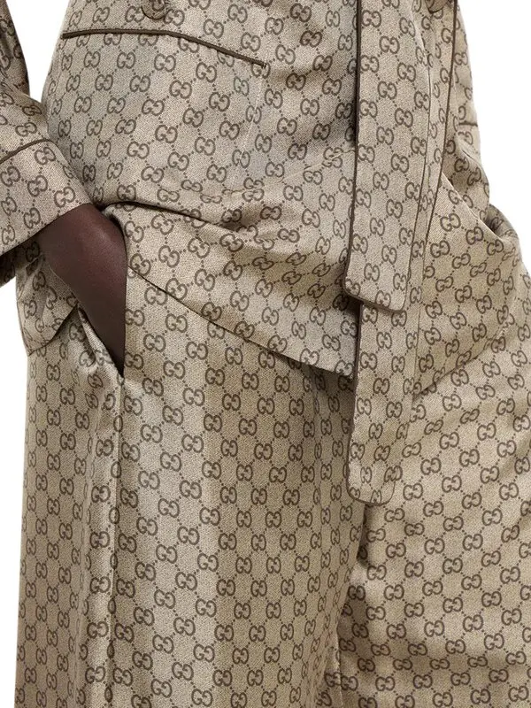 Gucci Printed Silk Twill Trousers