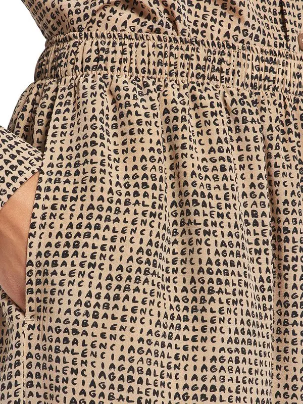 Balenciaga Monogram Silk Crepe Pants - Cream
