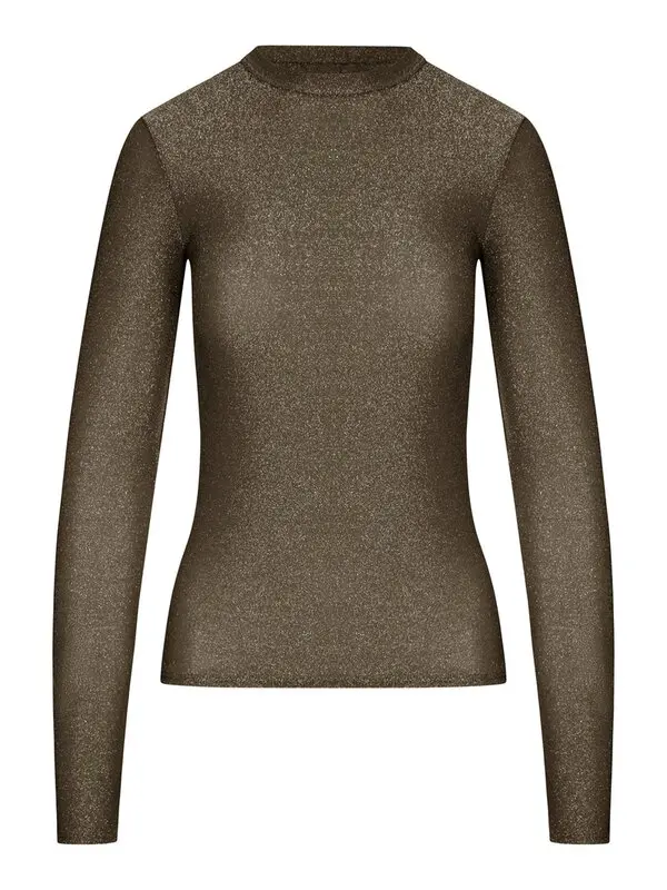 FORTE_FORTE Lurex Long-sleeve T-shirt - Brown