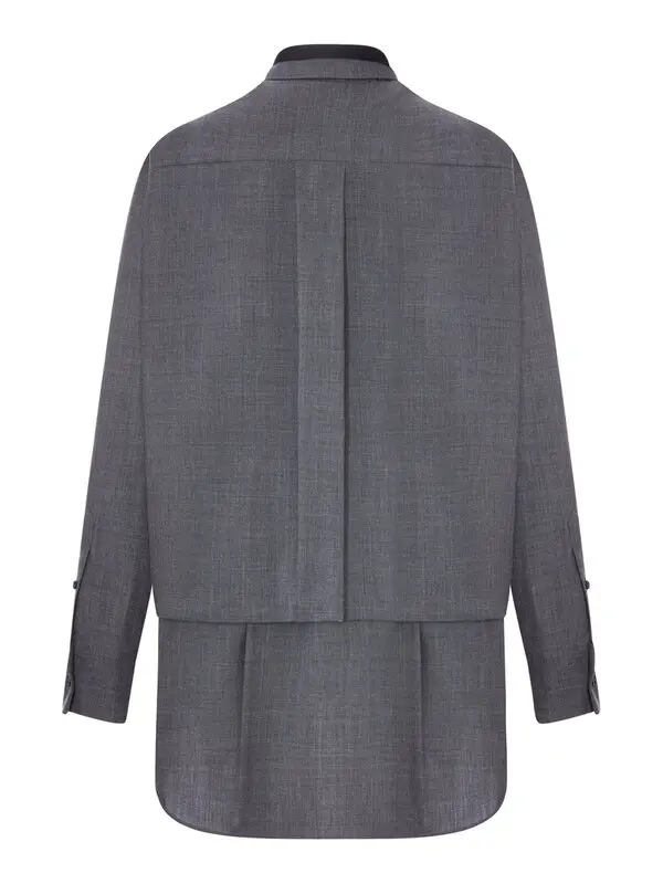 Sacai Shirt Dress With Integrated Scarf