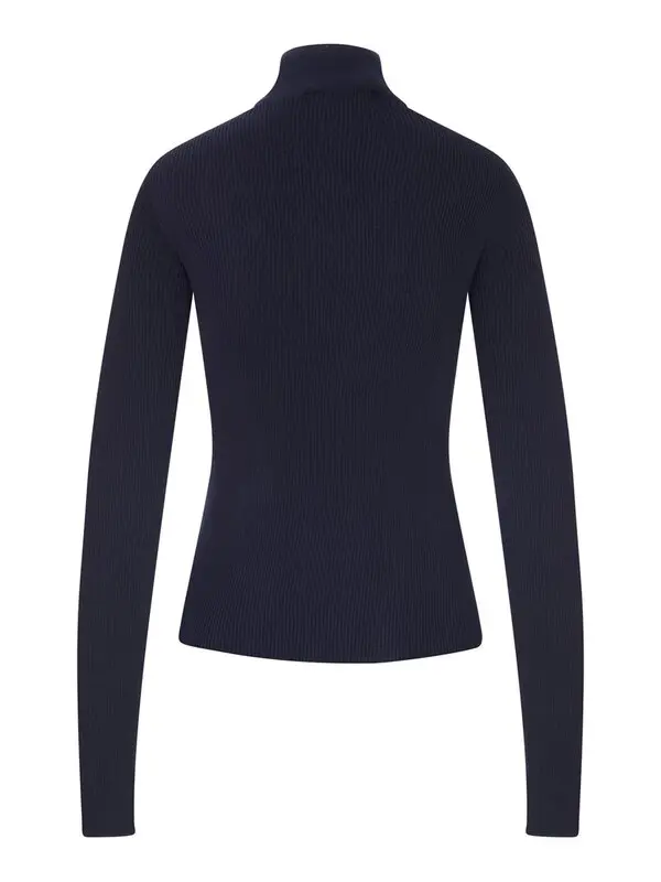 Miu Miu Ribbed Zip-up Cardigan - Blue