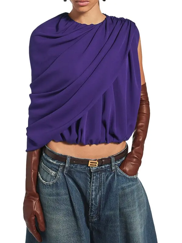 Balenciaga Cady Cape Top - Purple