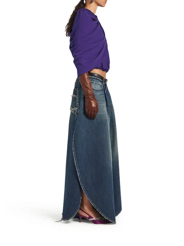 Balenciaga Cady Cape Top - Purple