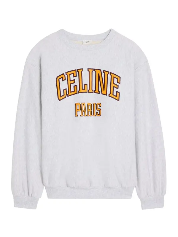 Celine Wide Cotton Fleece Sweatshirt