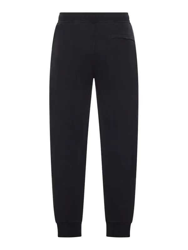 Stone Island Cotton Joggers With Compass Logo - Black