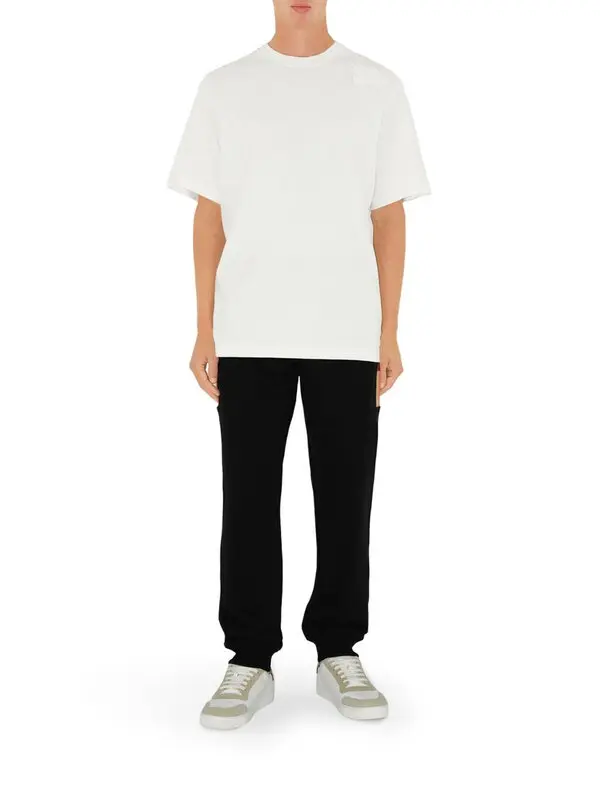 Burberry Cotton Jogging Trousers With Check Inserts