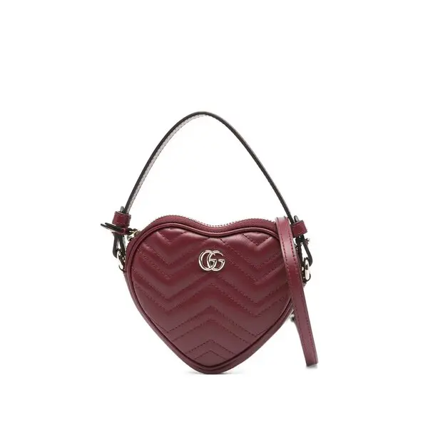 Gucci Marmont Quilted Heart Top Handle Bag - Red