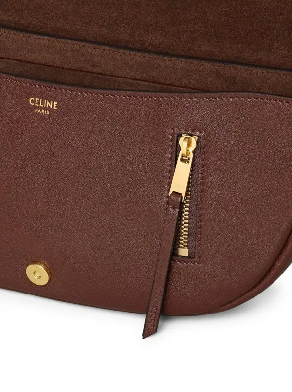Celine Triomphe Small Crescent Soft Bag In Soft Glossy Lambskin