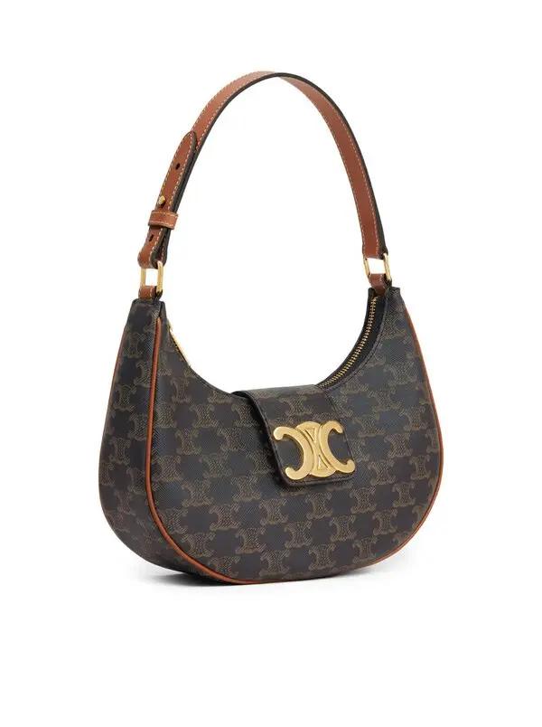 Celine Medium Ava Triomphe Bag In Triomphe Canvas And Calf Leather Leather