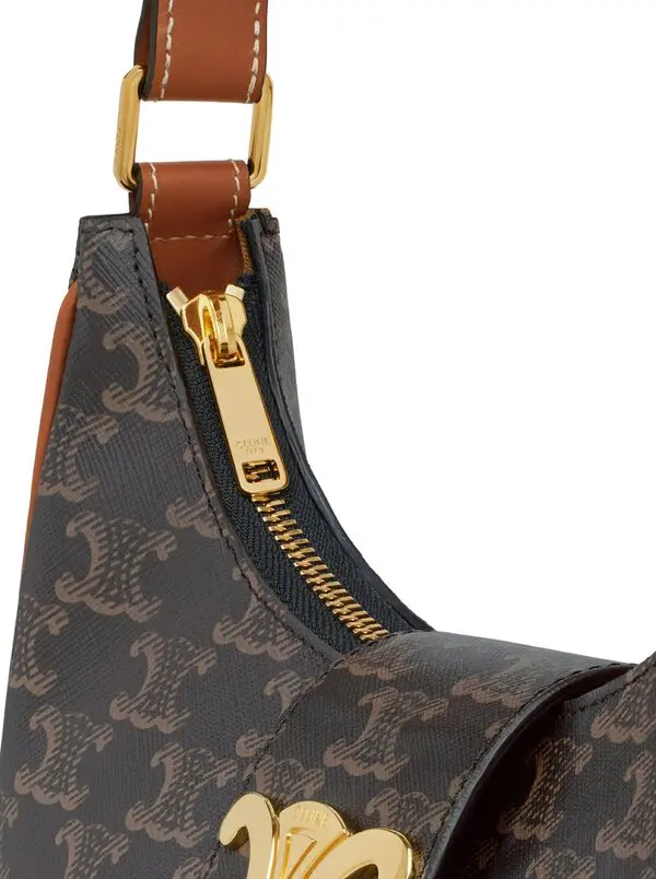 Celine Medium Ava Triomphe Bag In Triomphe Canvas And Calf Leather Leather
