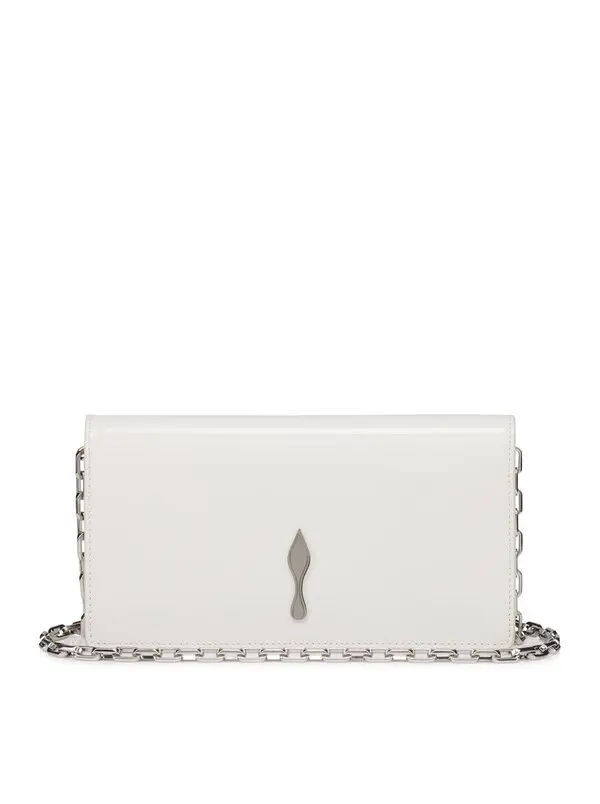 CHRISTIAN LOUBOUTIN Bettina Patent Calfskin Clutch - White