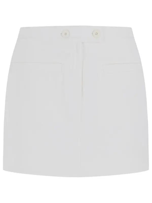 COURREGES Wool Blend Miniskirt - White