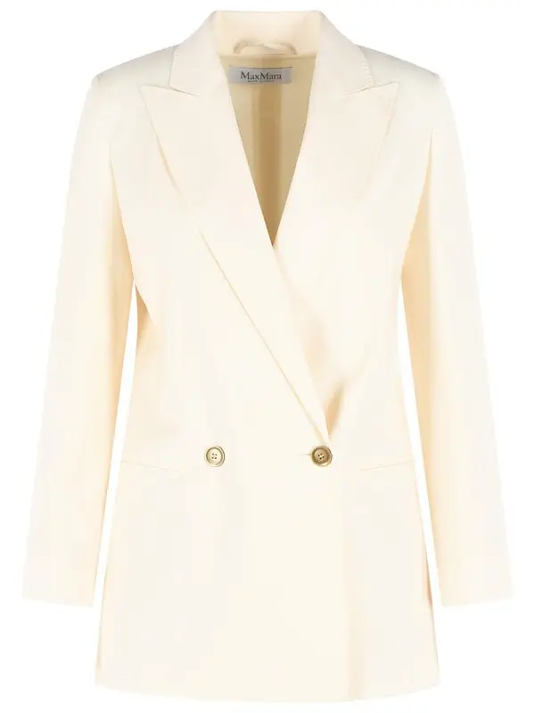 Max Mara Bikini' Ivory Virgin Wool Blazer - White