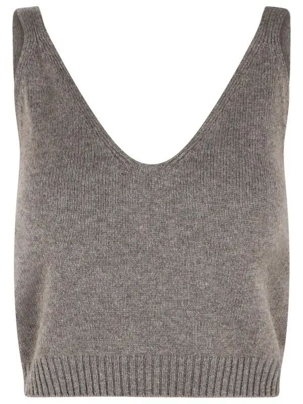 LISA YANG Cashmere V-neck Tank Top - Cream
